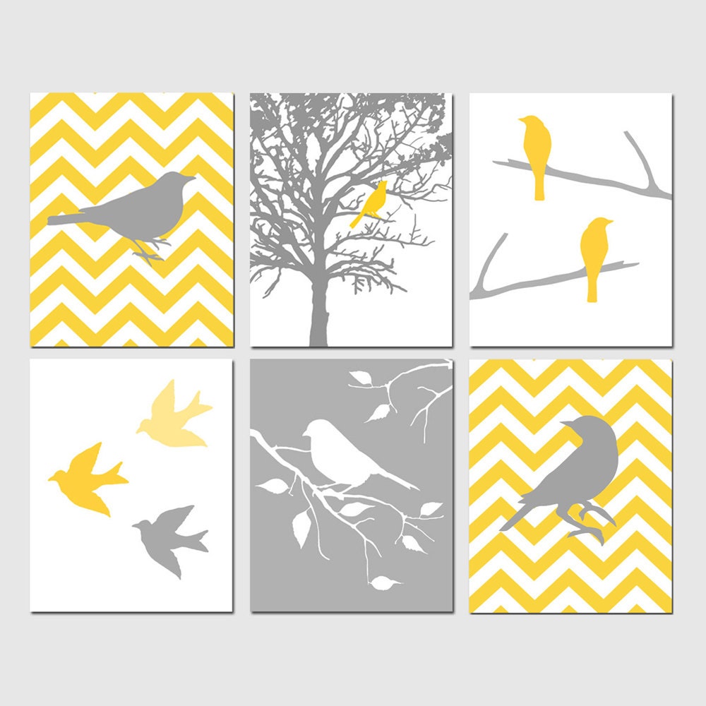 Modern Bird Art Bird Wall Art Set of Six Bird Prints or Bird | Etsy