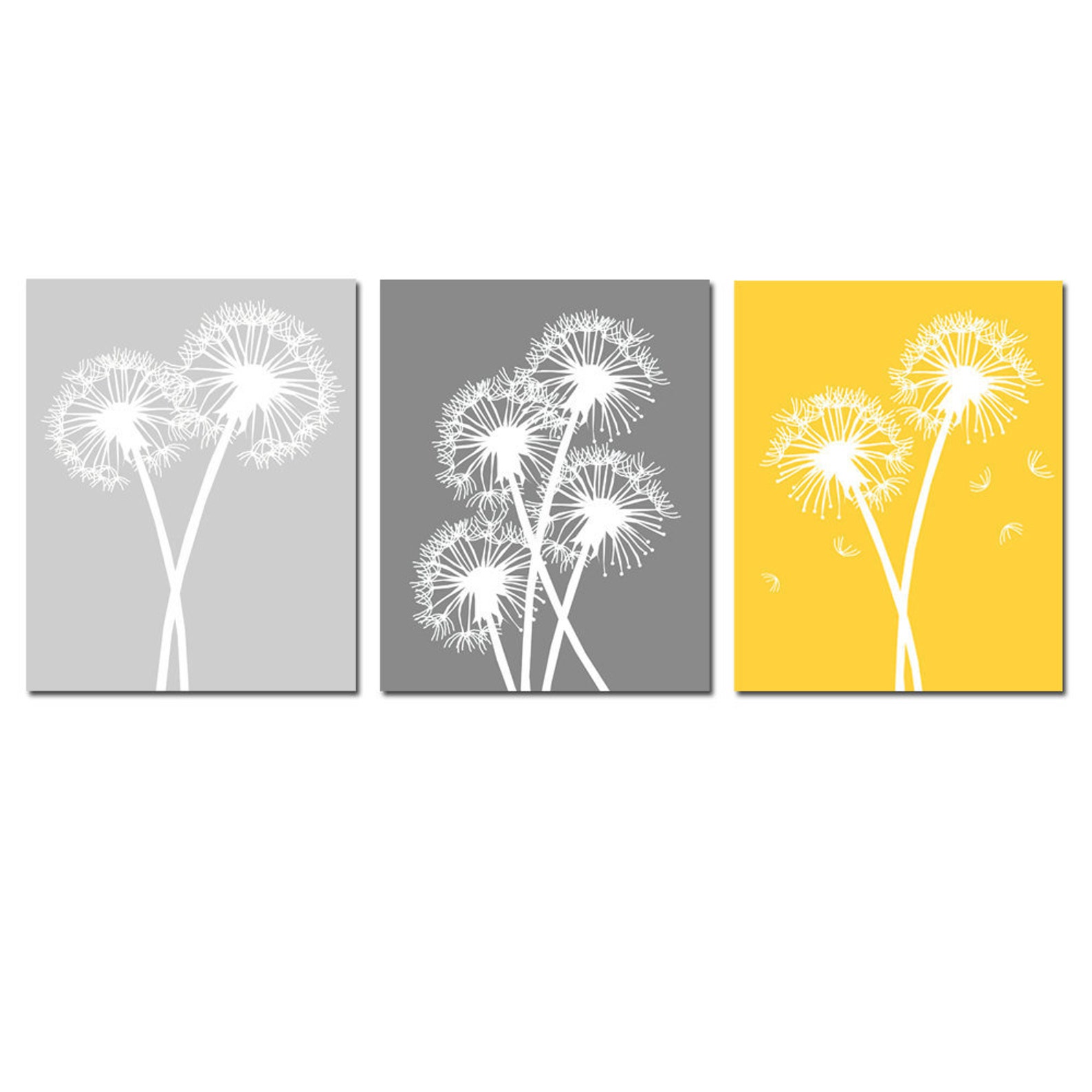 Modern Dandelion Art Dandelion Prints Floral Wall Art | Etsy