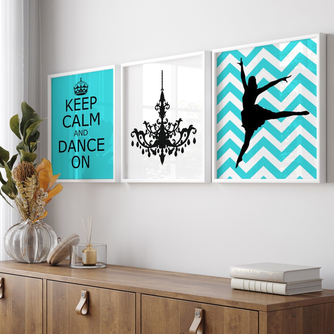 Dance Wall Art - Keep Calm and Dance On, Chandelier, Chevron Jazz ...