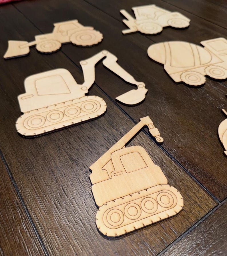 Wooden Paintable Construction Vehicles | DIY Craft Kit for Kids ...