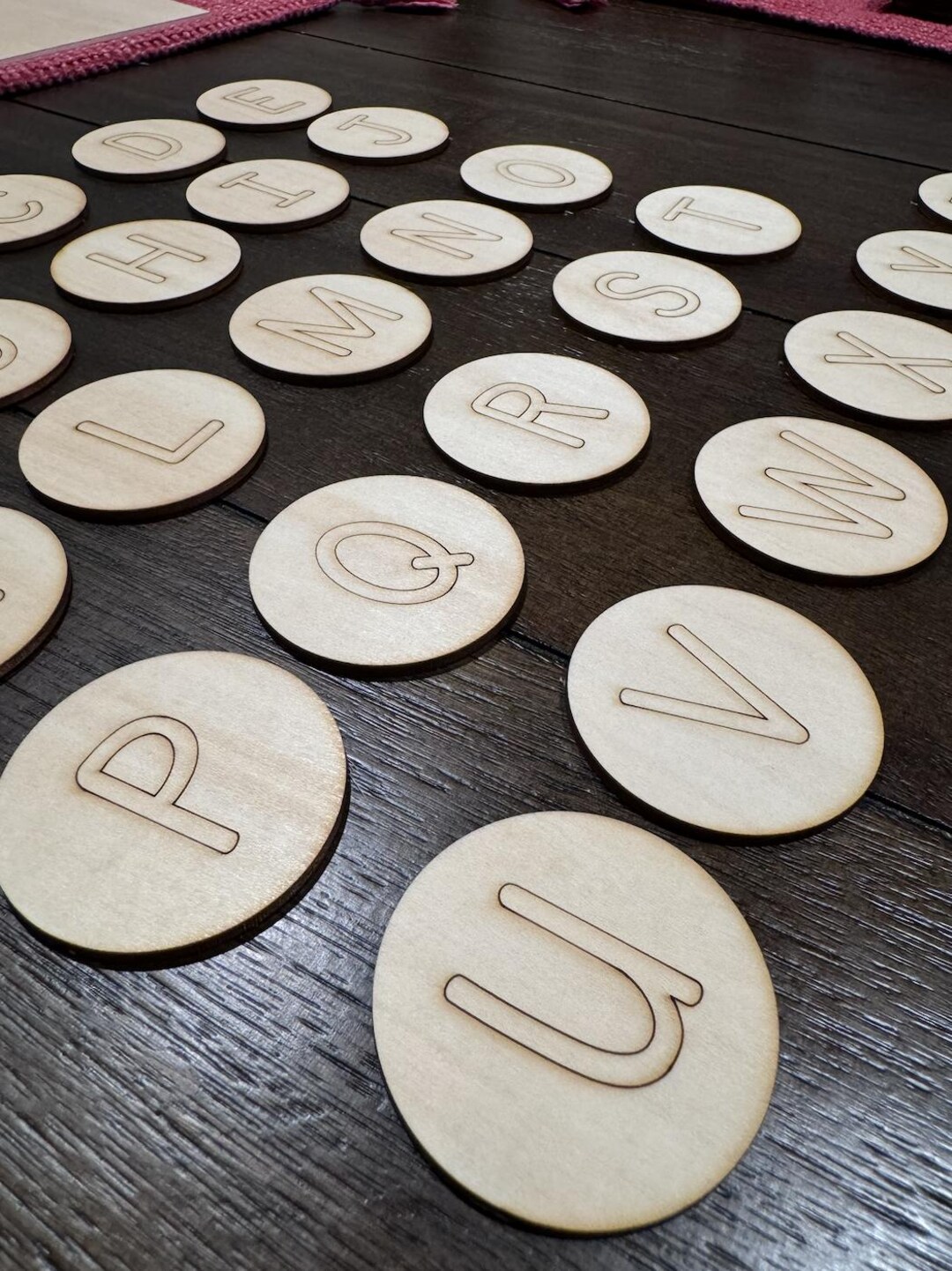 Wooden Alphabet Chips | Set of 26 Capitalized Letters | Educational Toy ...