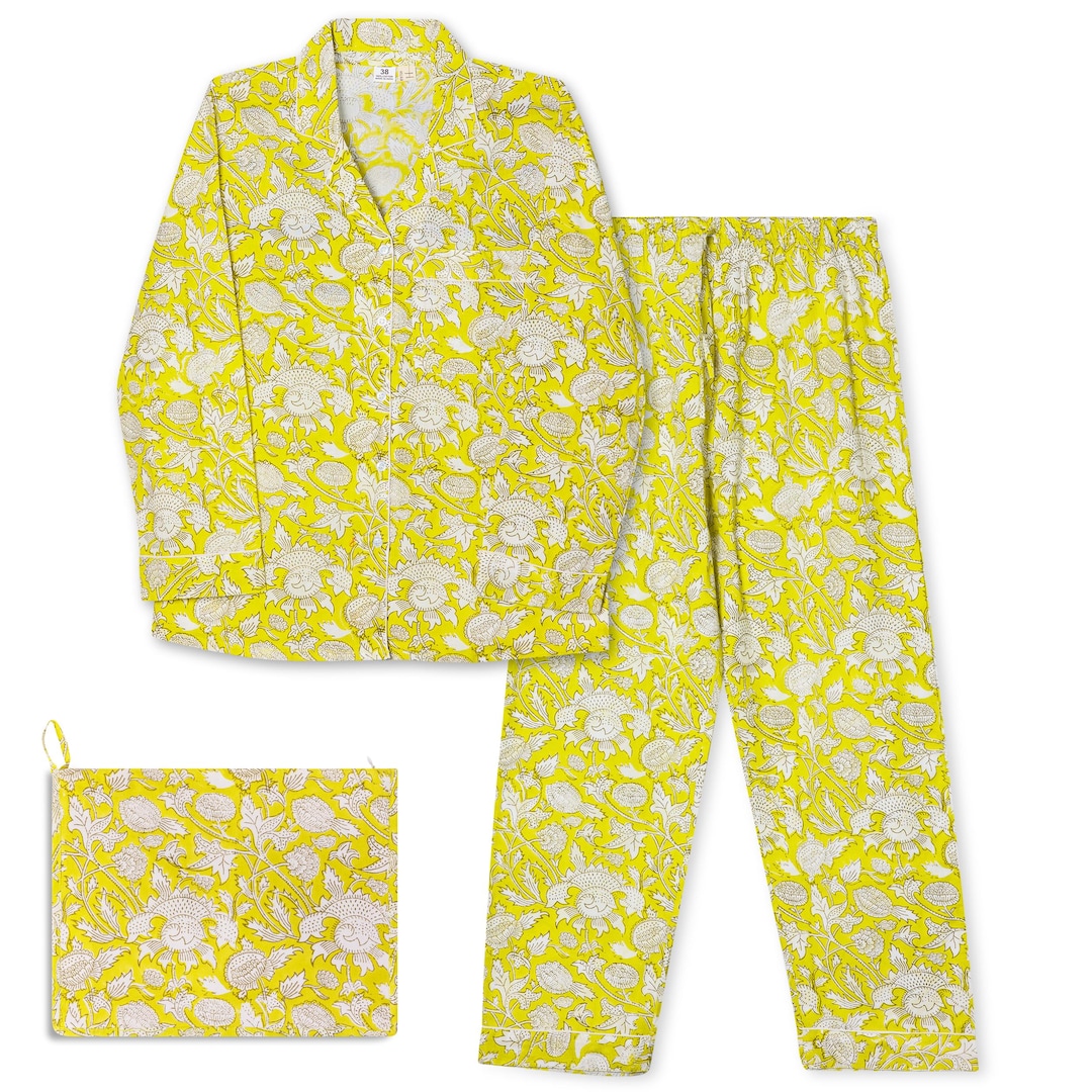 Cotton Pajama Set: Women's Soft Button-down Pjs With Floral Print - Etsy
