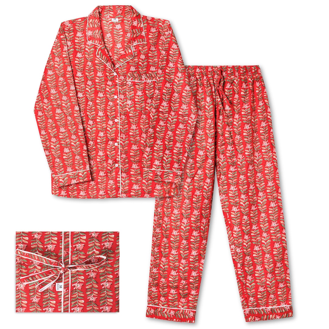 Women's Pajama Set, 100% Pure Cotton PJ Sets, Breathable and Light ...