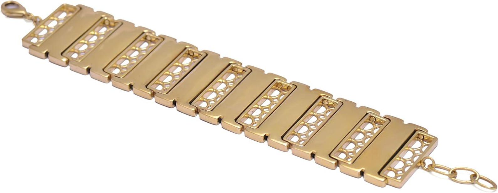 Huar Women's Wedding Bridal Crystal Rectangle Stone Wide Bangle ...