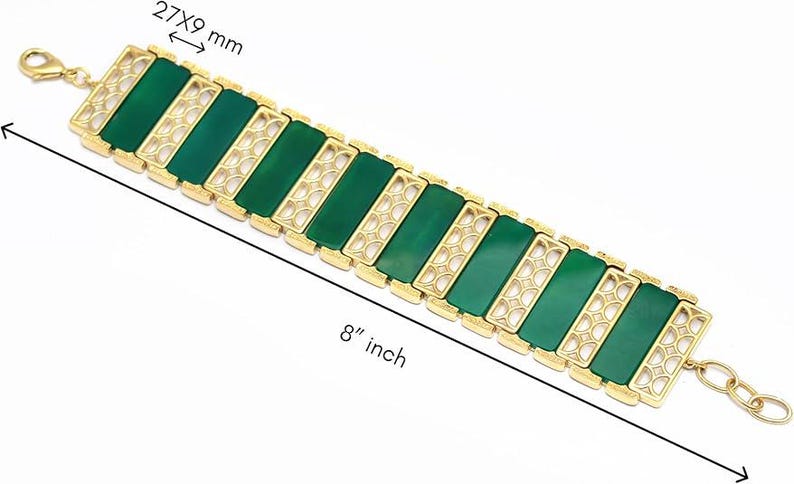 Huar Women's Wedding Bridal Crystal Rectangle Stone Wide Bangle ...