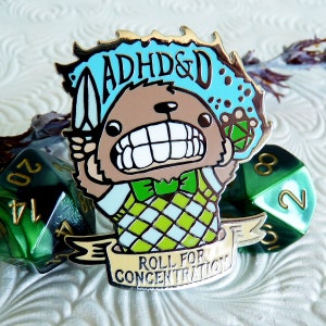ADHD Pin, Dnd Enamel Pin, RPG Pin, D20 Pin, Dnd Gifts, D and D Gifts ...