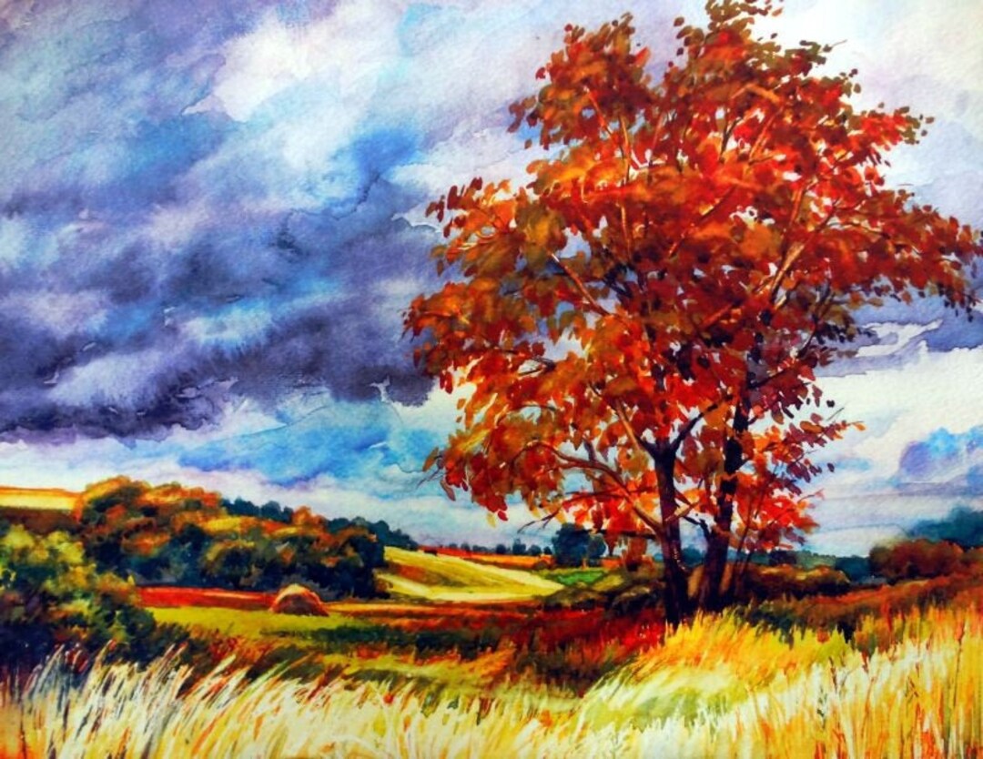 Watercolor Painting Print the Strong Winds. Wall - Etsy