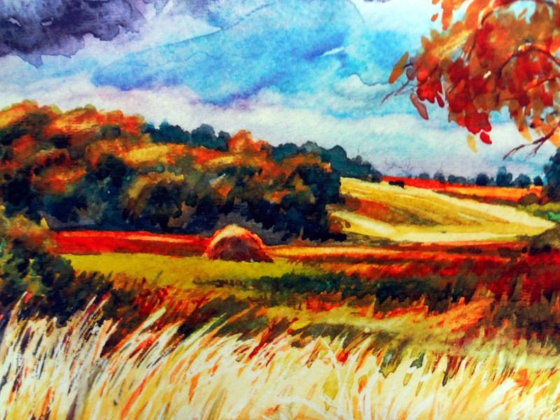 Watercolor Painting Print The Strong Winds. Wall | Etsy