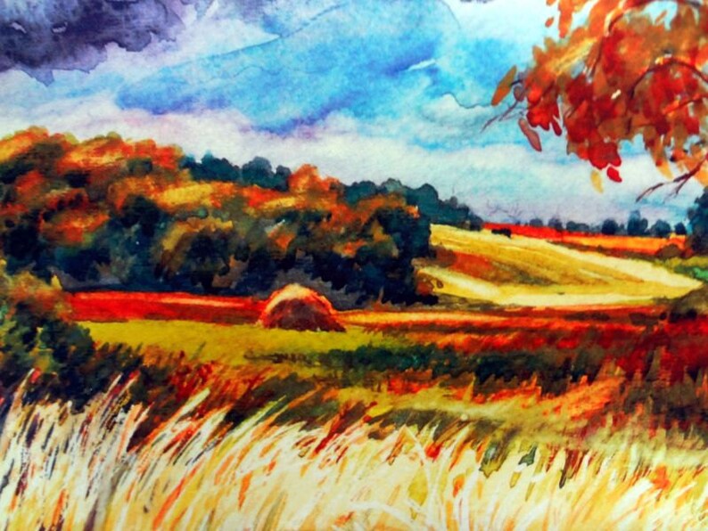 Watercolor Painting Print The Strong Winds. Wall | Etsy