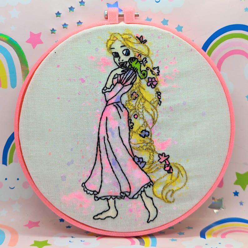 Tangled Rapunzel Hand Sewn Embroidery - Etsy