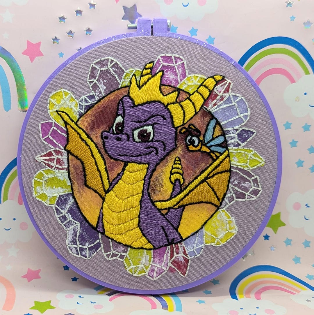 Spyro the Dragon Hand Sewn Embroidery - Etsy