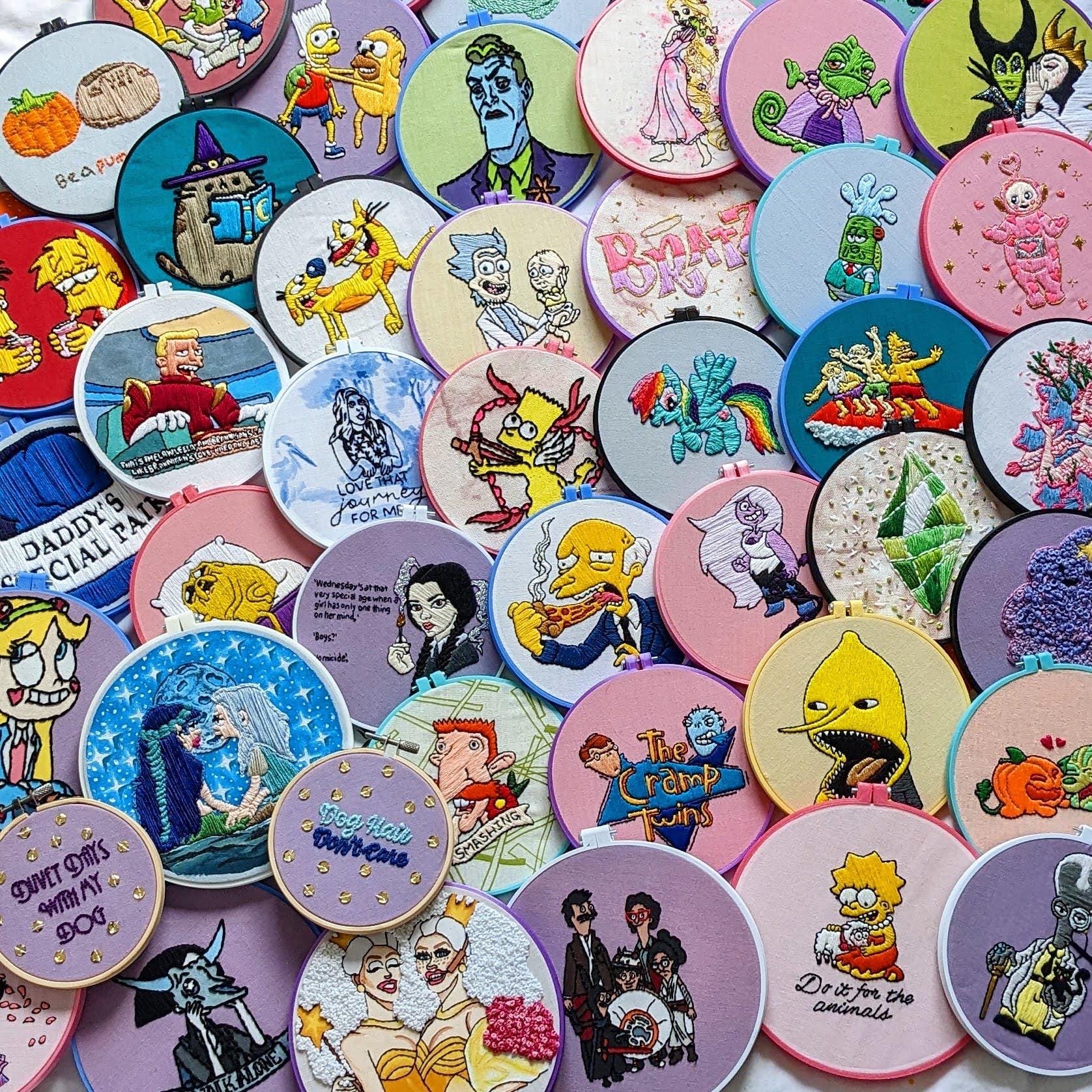 Patty and Selma Bouvier the Simpsons Jub-jub Hand Sewn Embroidery - Etsy