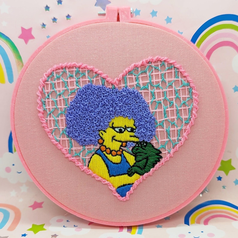 Patty and Selma Bouvier the Simpsons Jub-jub Hand Sewn Embroidery - Etsy