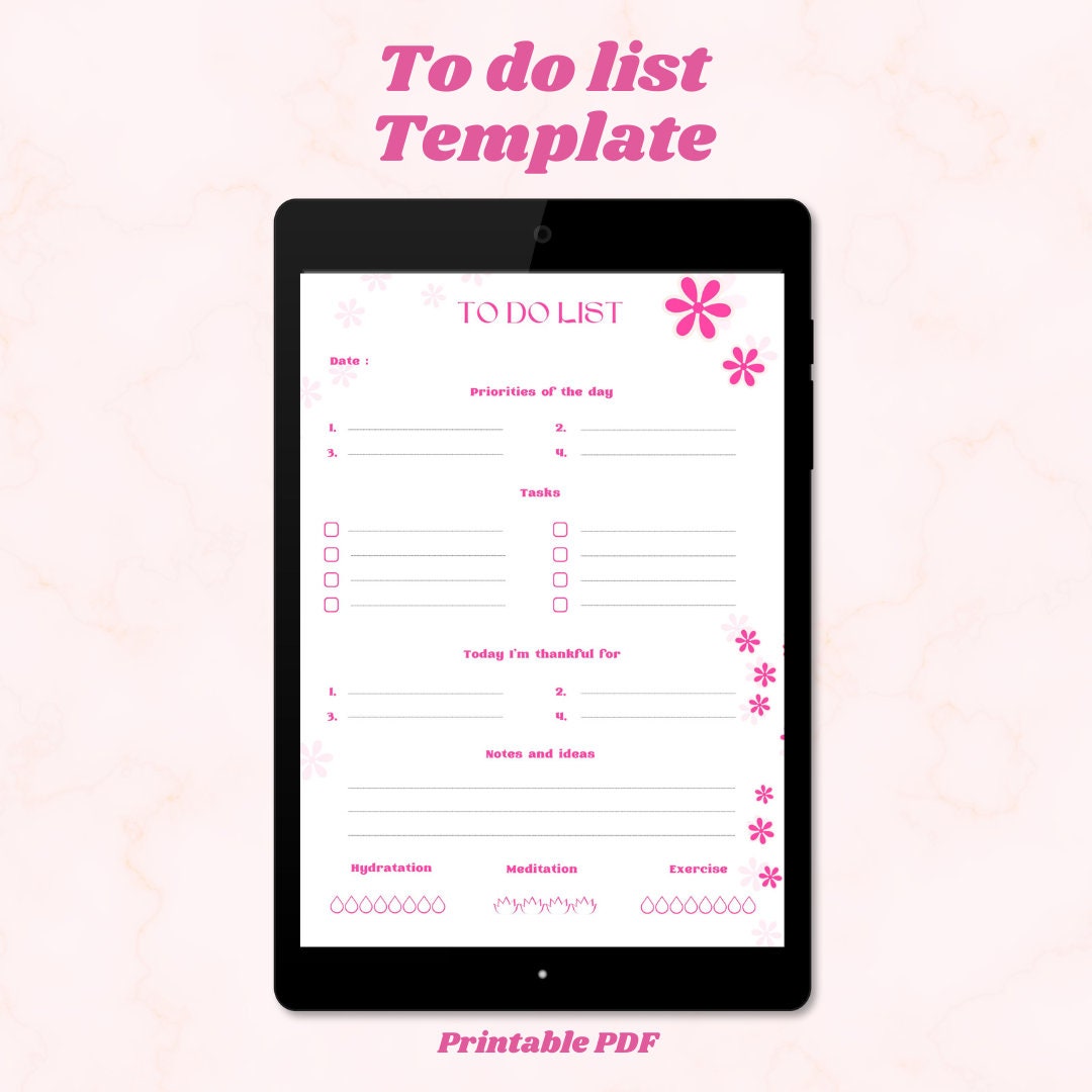 To Do List Girly Printable - Etsy