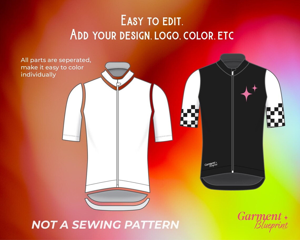 Cycling Jersey Vector Template Mockup Pack for Adobe Illustrator ...