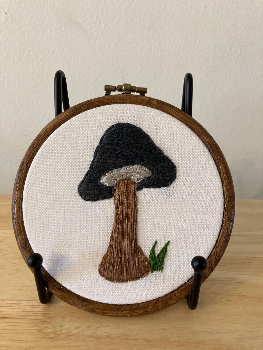 Mushroom Dark Grey Fungi Fungus Ink Cap Hanging Embroidery 4” - Etsy