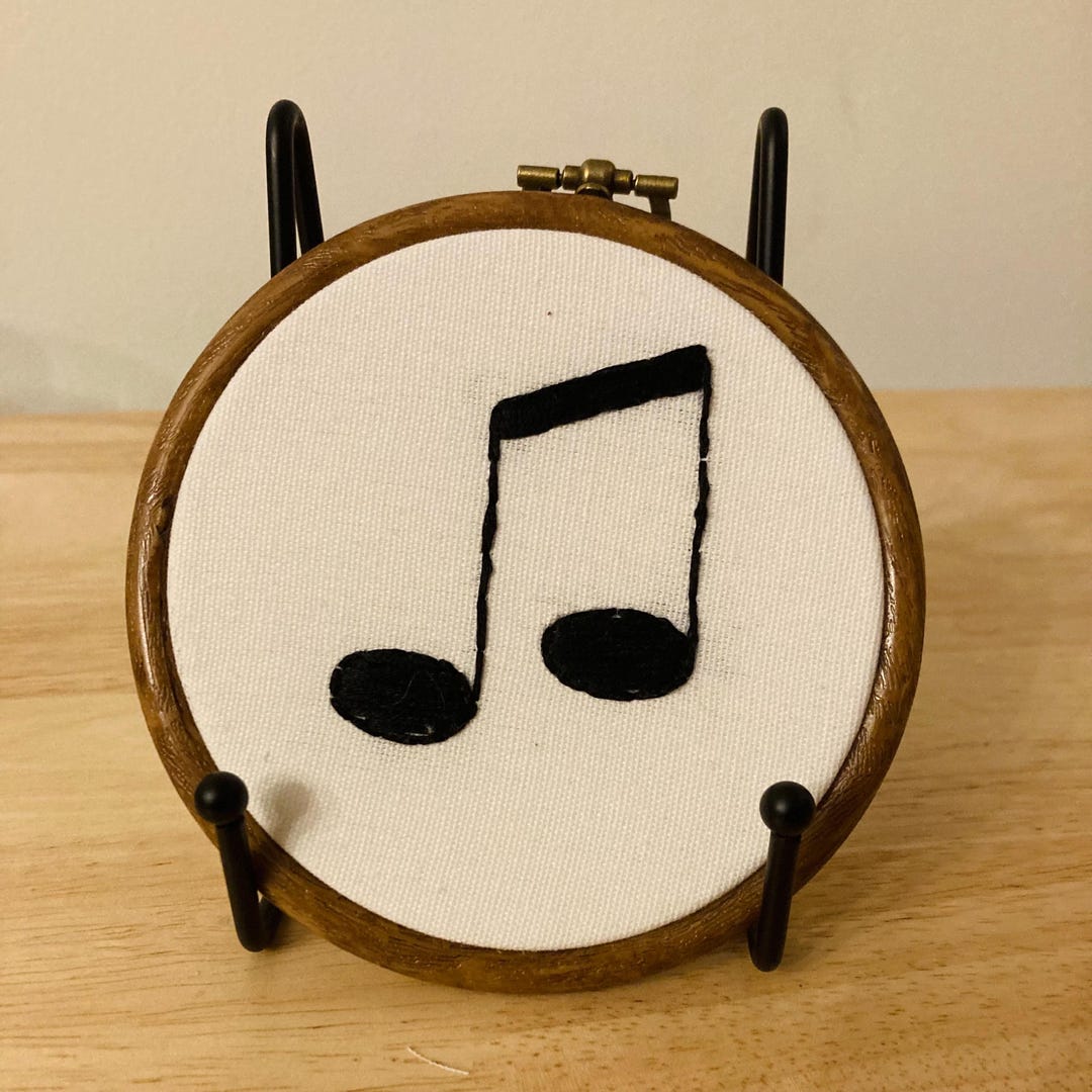 Eighth Note Music Note Hanging Embroidery 4” - Etsy