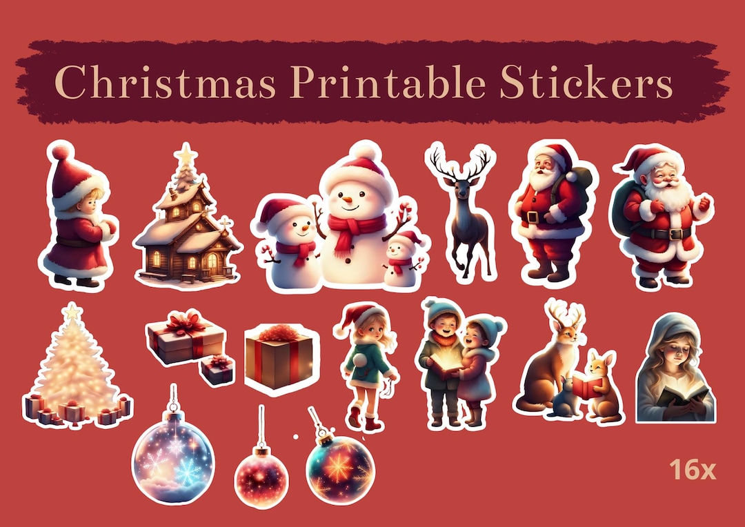 134 Christmas Digital Stickers - Cute, Festive and Cozy Holiday Designs ...
