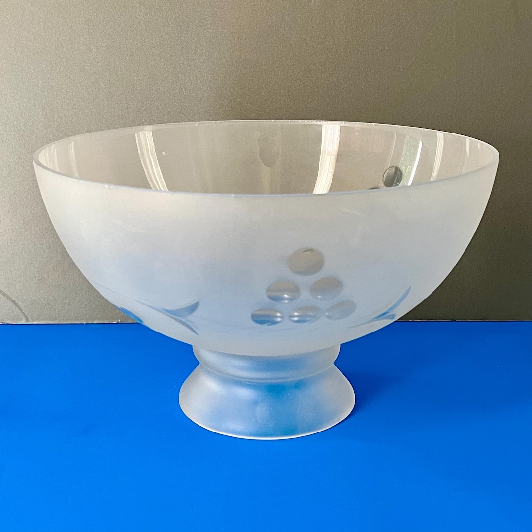 Sandblasted 10 Inch Glass Lamp Shade With Grape Design Pattern Frosted ...