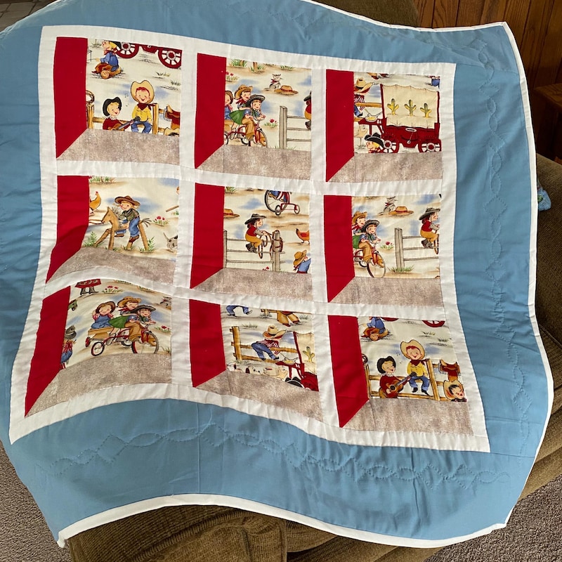 Cowboy Baby Quilt - Etsy