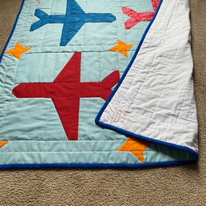 Airplane Baby Quilt Handmade Hand Quilted - Etsy