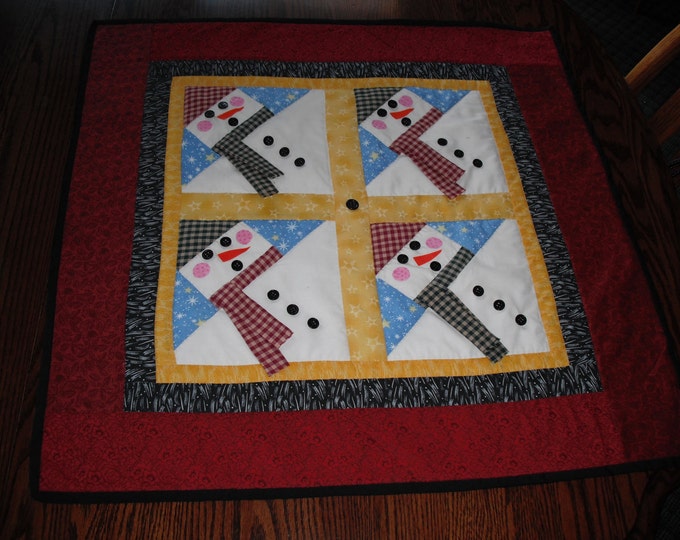 Quilted Christmas Snowman Wallhanging / Table Topper - Etsy