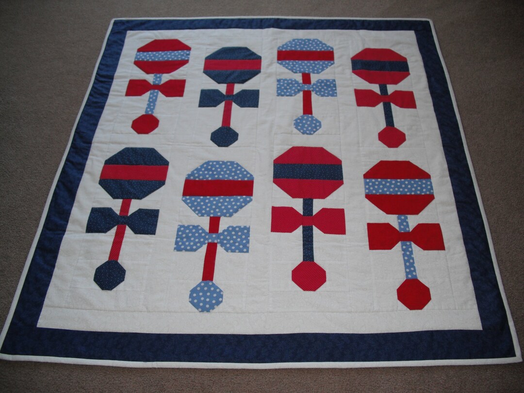 Rattle Theme Baby Quilt Hand Quilted - Etsy