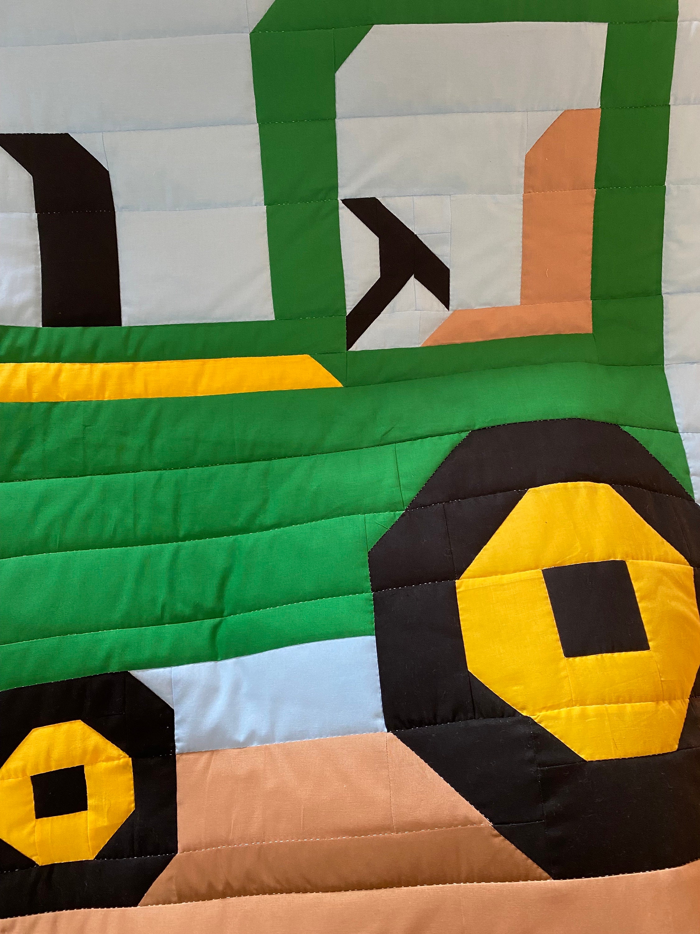Green Tractor Quilt Baby Toddler 42 X 37 - Etsy