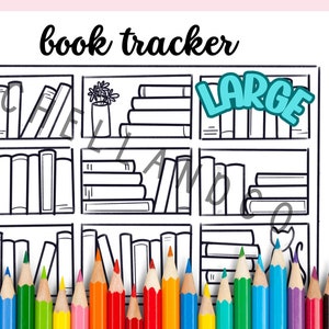 Large Printable Book Tracker - 54 Fillable Books - Bookshelf Book ...