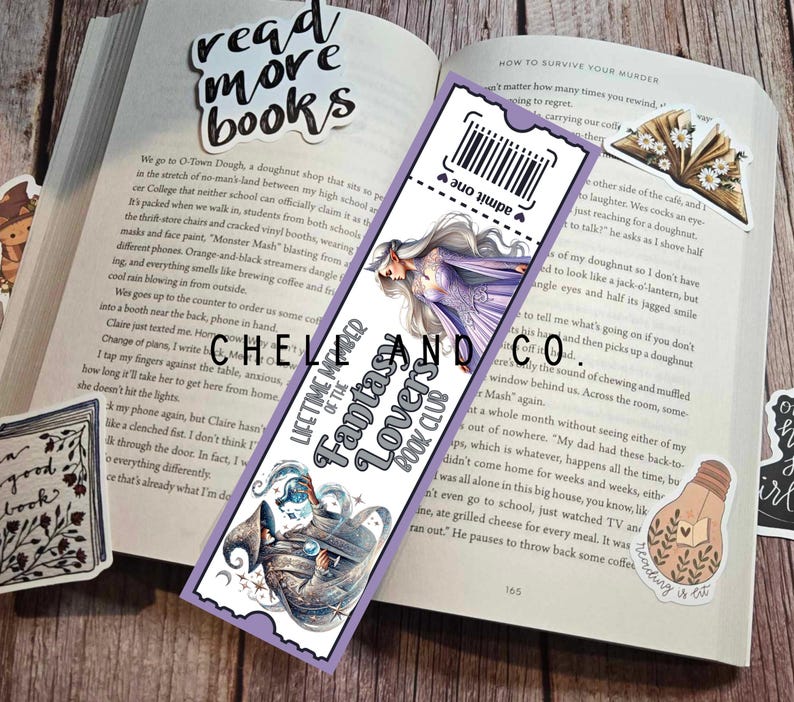 Fantasy Lovers Bookmark - Admission Ticket Style - Etsy