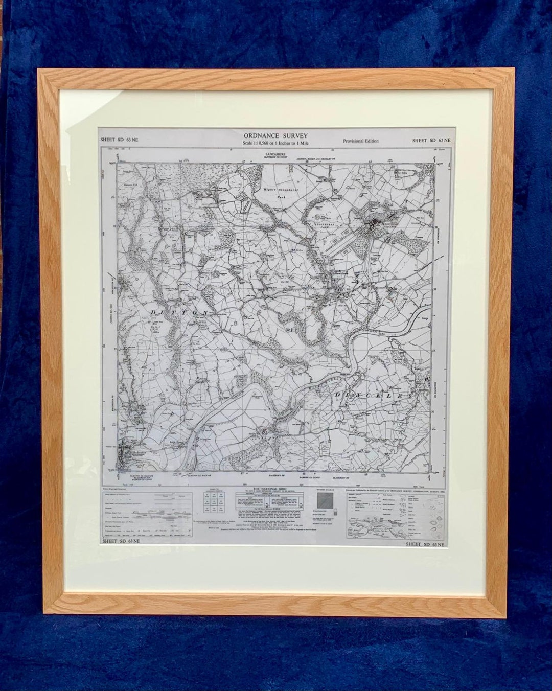 Vintage Ordnance Survey Maps of Ribble Valley in Handcrafted Oak Frames ...