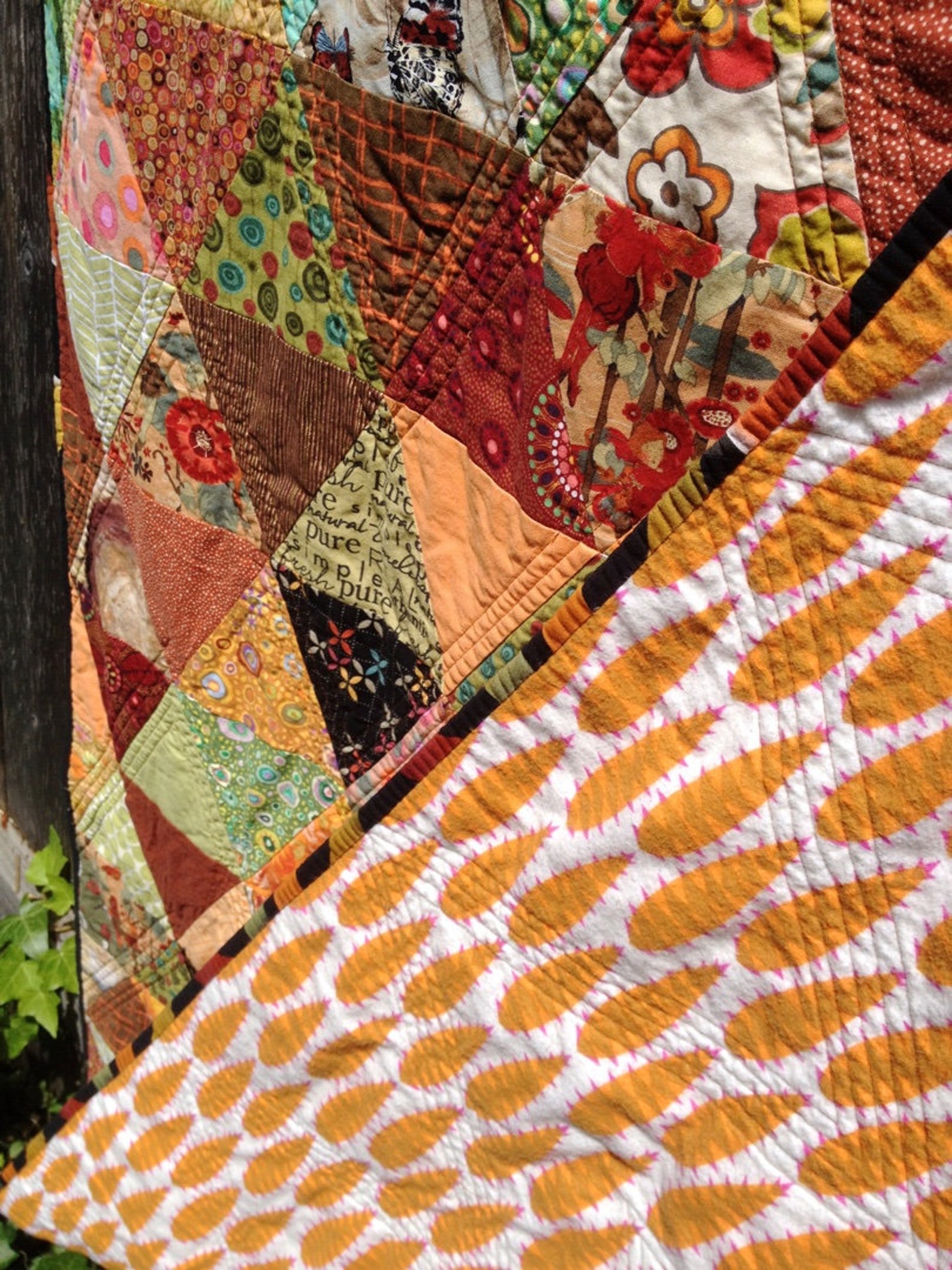 Autumn Pyramids Throw Quilt - Etsy