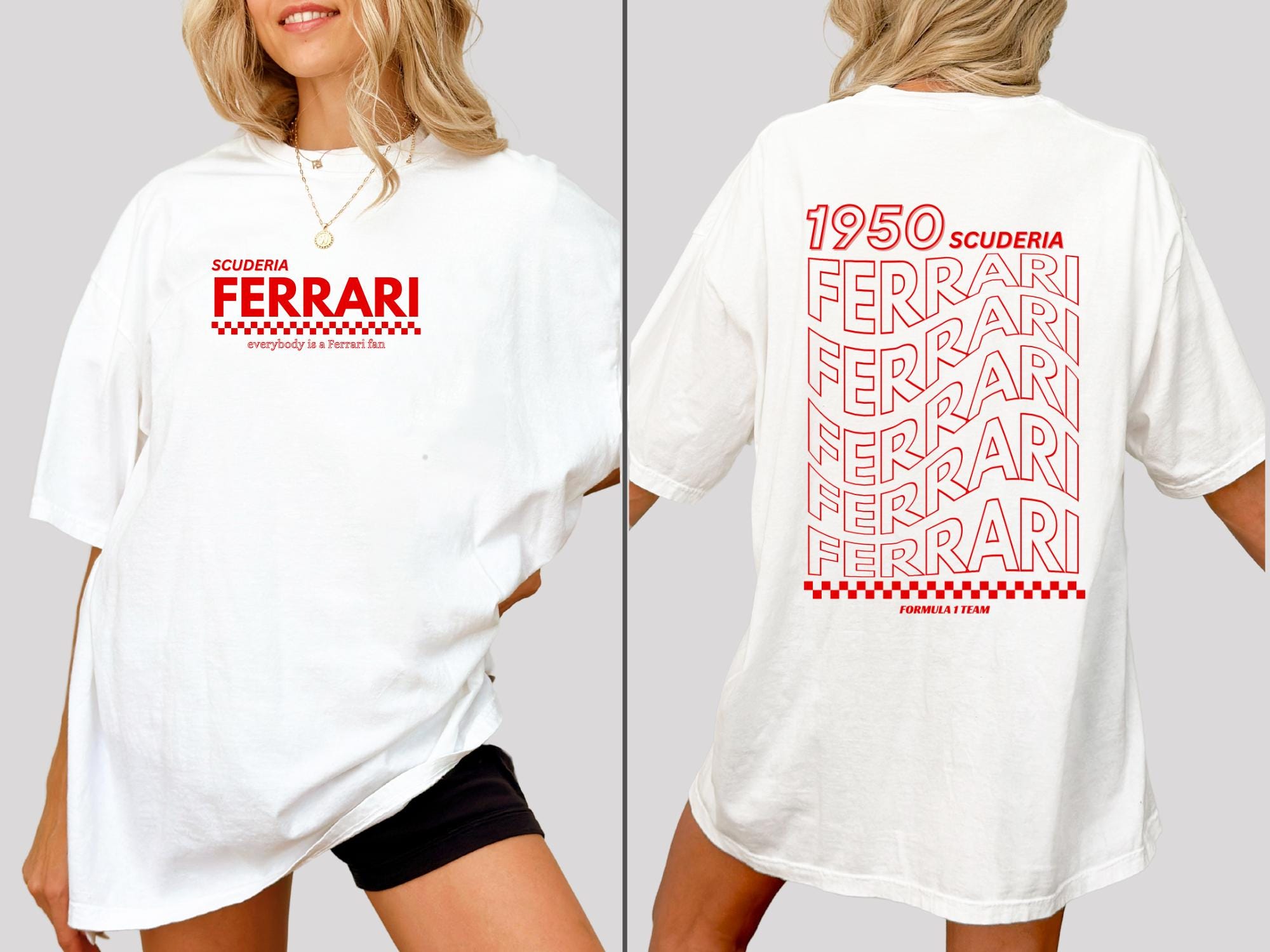 Ferrari Oversized T-shirt: F1 Racing Graphic Tee - Etsy