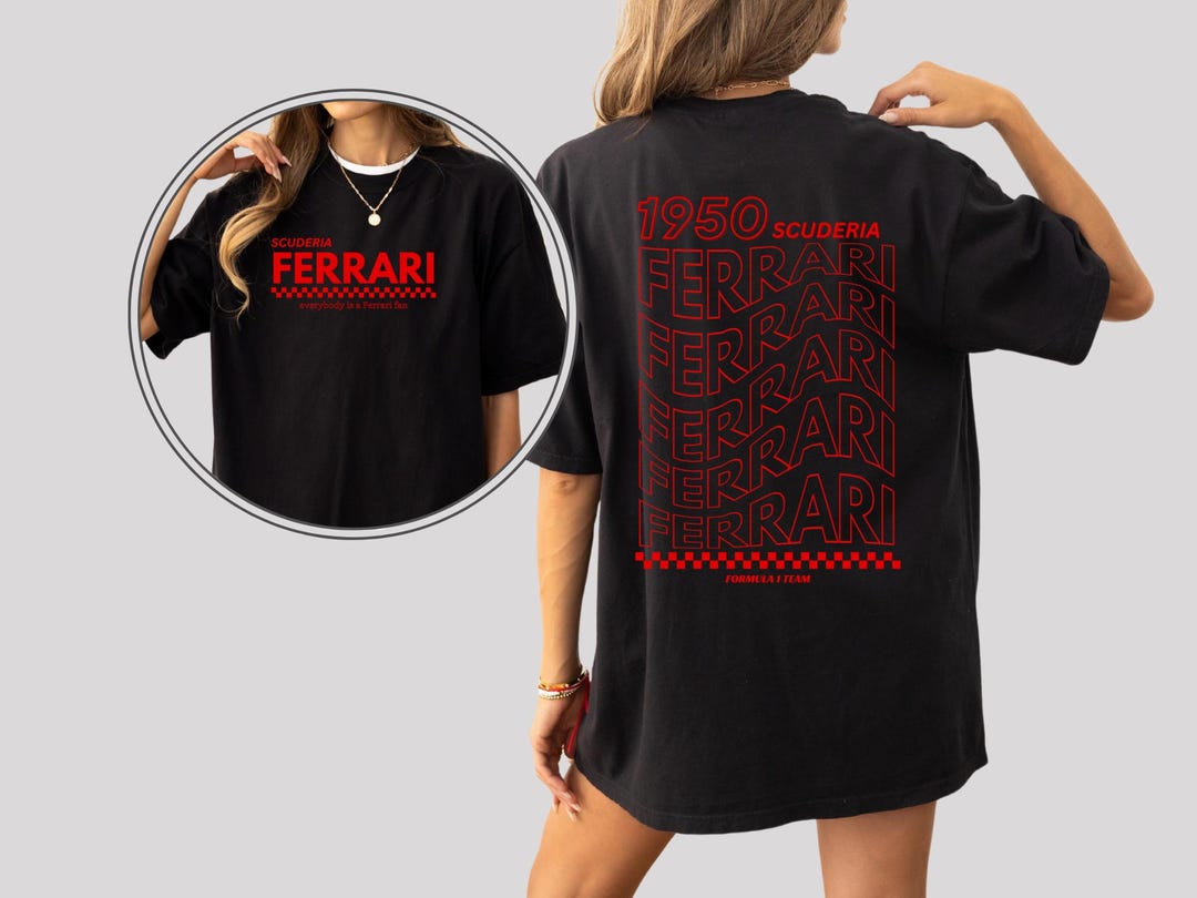 Ferrari Oversized T-shirt: F1 Racing Graphic Tee - Etsy
