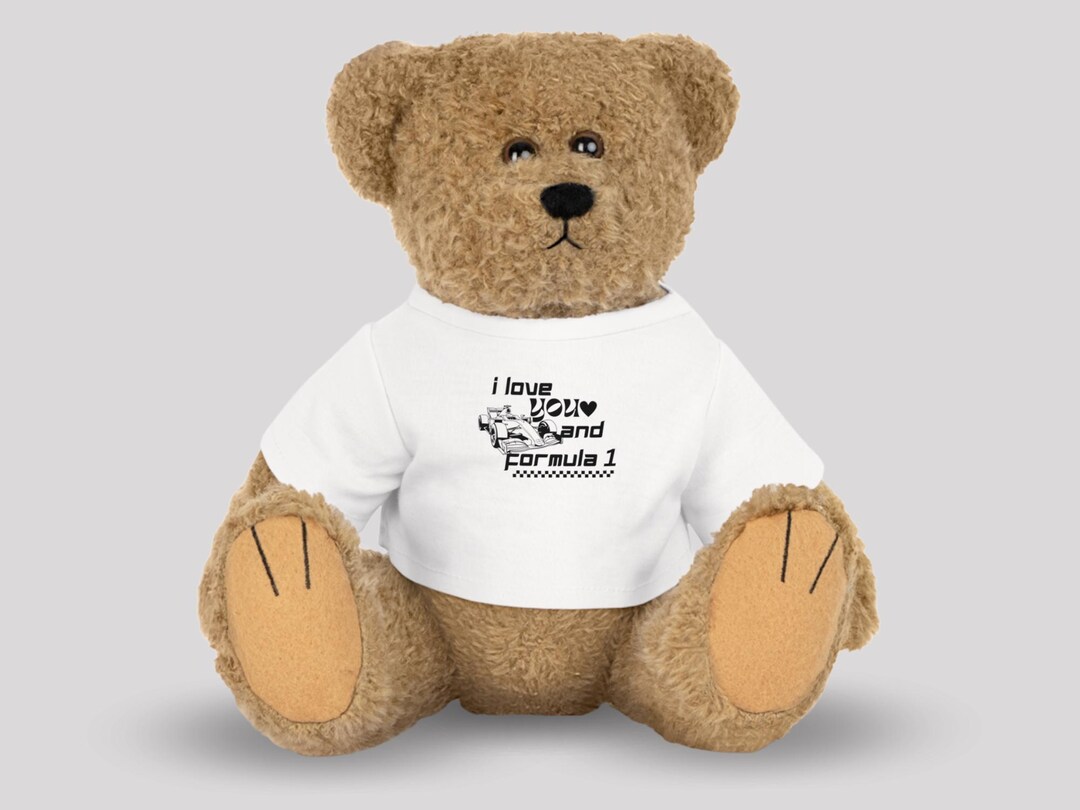 Teddy With Formula 1 T-shirt, Plush Toy, Gift for Him/her, I Love You ...
