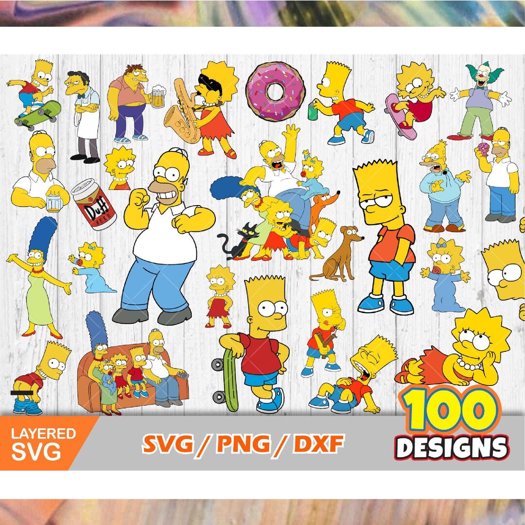 Simpsons Clip Art Bundle, Simpsons Svg Cut Files for Cricut ...