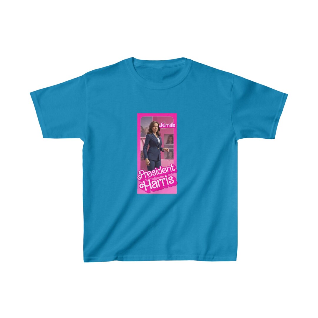 President Kamala Harris Kids Heavy Cotton Tee Barbie-inspired Pink Box ...