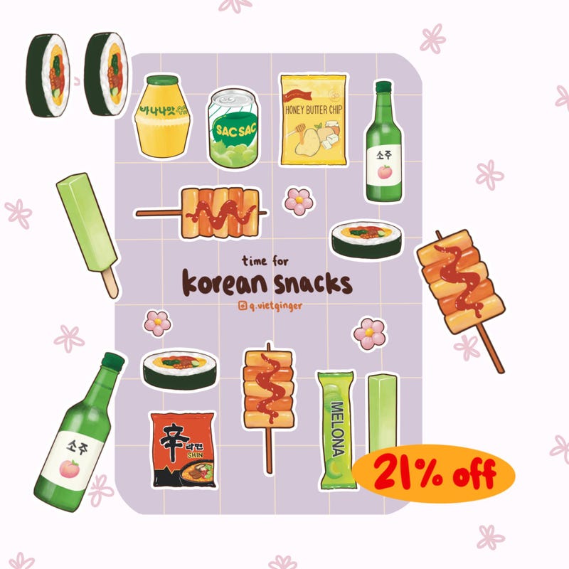 Korean Snack Stickers - Etsy