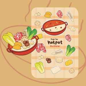 Hotpot Assembly Sticker Sheet Matte Vinyl Weatherproof Asian Chinese ...