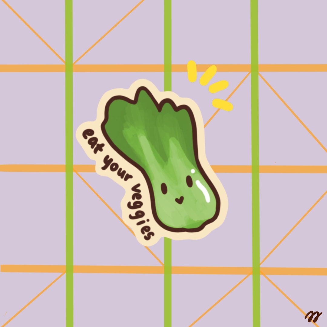Bok Choy Eat Your Veggies Sticker | Matte Vinyl Weatherproof | Glossy ...