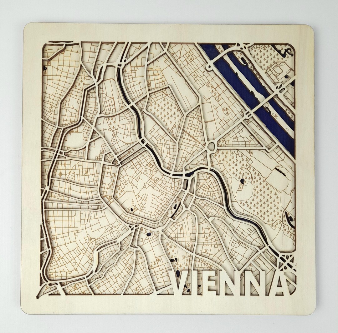3D Map of Vienna Multilayer City Map Anniversary Gift for Him - Etsy