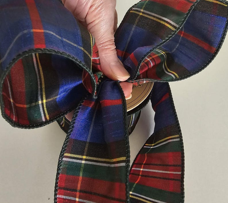 Faux Dupioni Riley Plaid Ribbon Red and Blue - Etsy