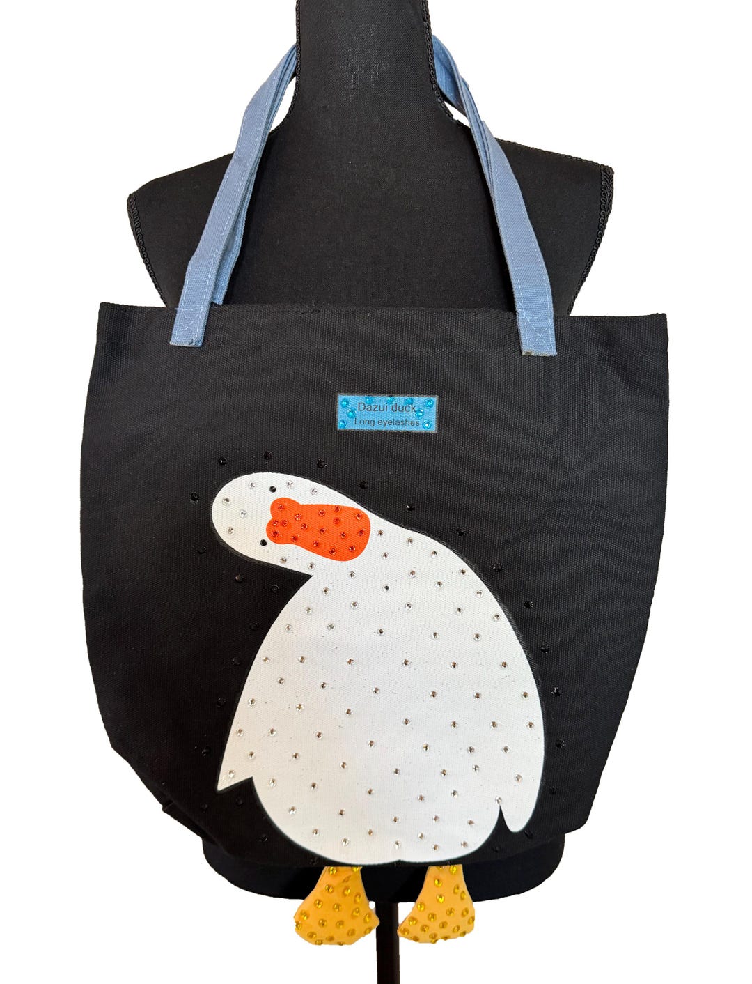 Rhinestone Dazui Duck Tote Bag – Hand-embellished Whimsical Purse - Etsy