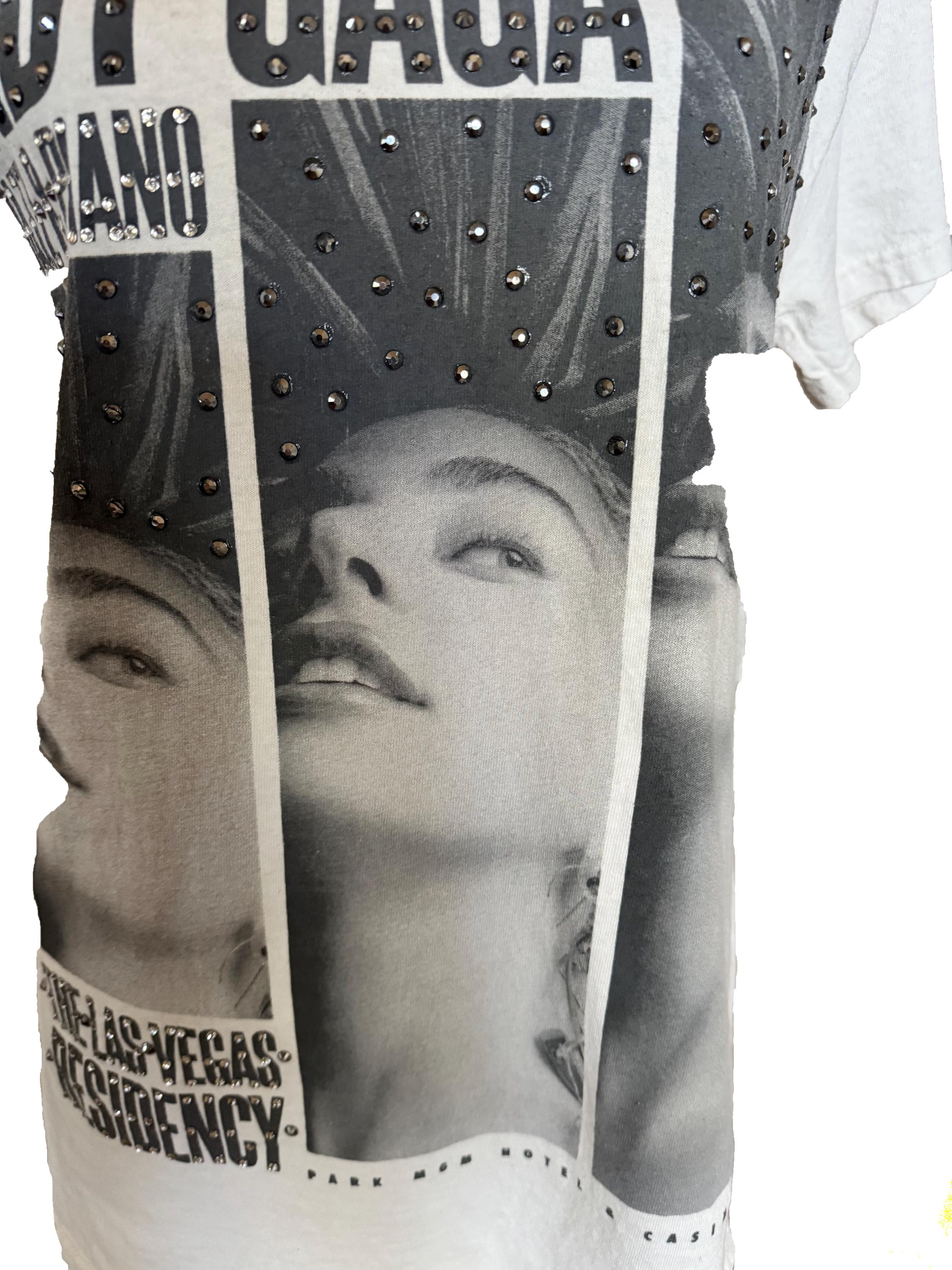 Lady Gaga Hand-embellished Rhinestone T-shirt – Pop Rock and Roll ...