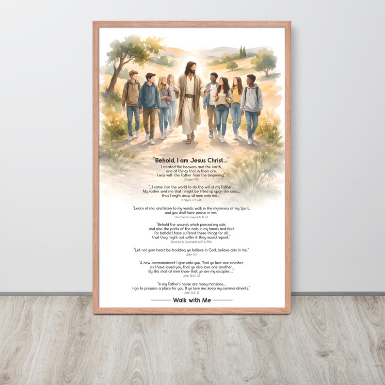 Walk With Me LDS 2026 Youth Theme Poster Christ and Young Women and ...