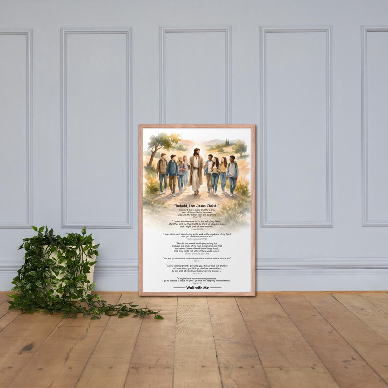 Walk With Me LDS 2026 Youth Theme Poster Christ and Young Women and ...