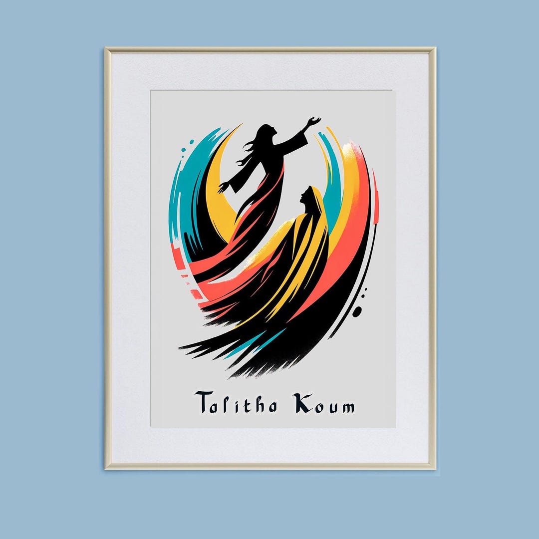 Jesus Raises Jairus Daughter, Christian Art Print, talitha Koum Bible ...