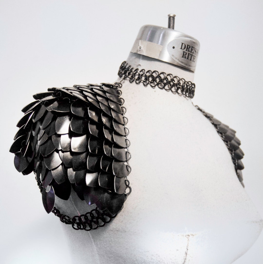 Of the North-black Scale Mail/scale Maille Pauldrons Spaulders Dragoons ...