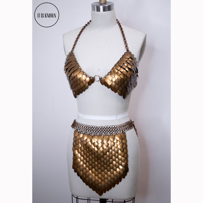 The Red Sonja 2 Pc Set: Scalemaille Armor Bikini Set-scale Mail Halter ...