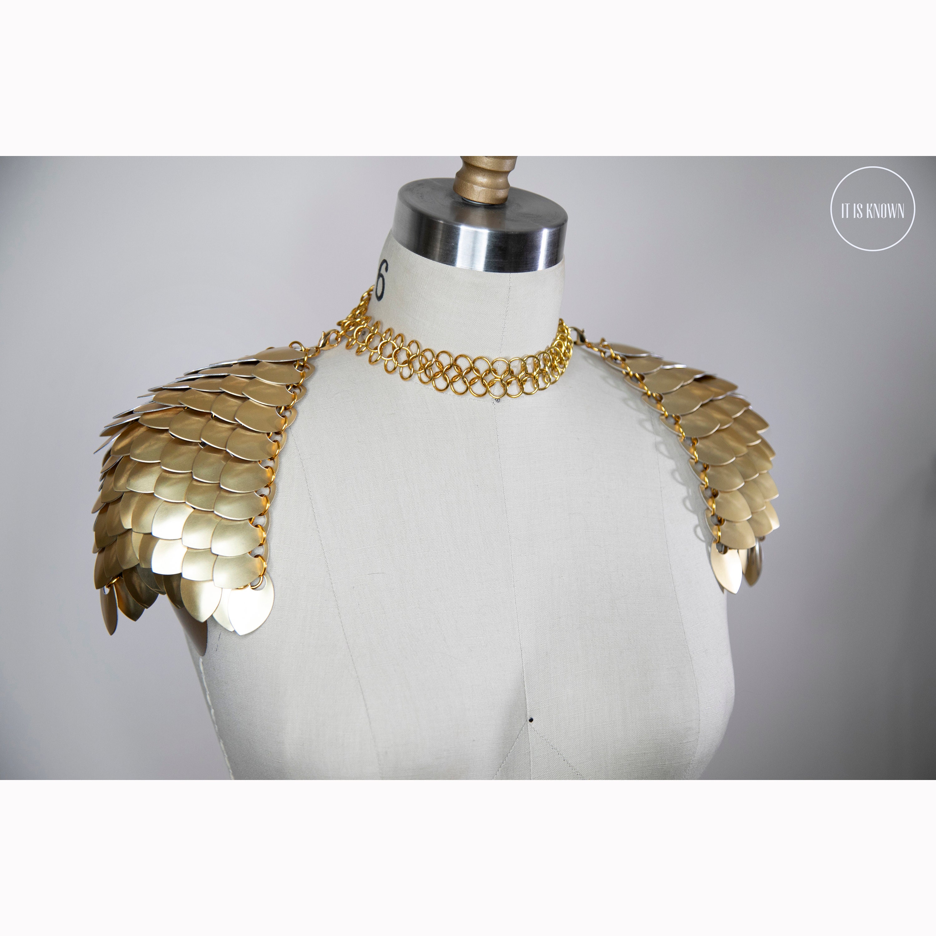 Of the North-black Scale Mail/scale Maille Pauldrons Spaulders | Etsy UK